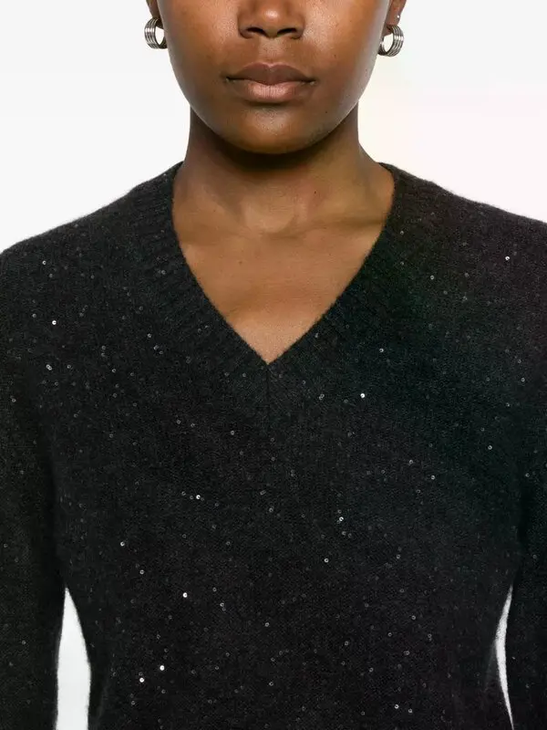 Fabiana Filippi Sequin-embellished V-neck Sweater