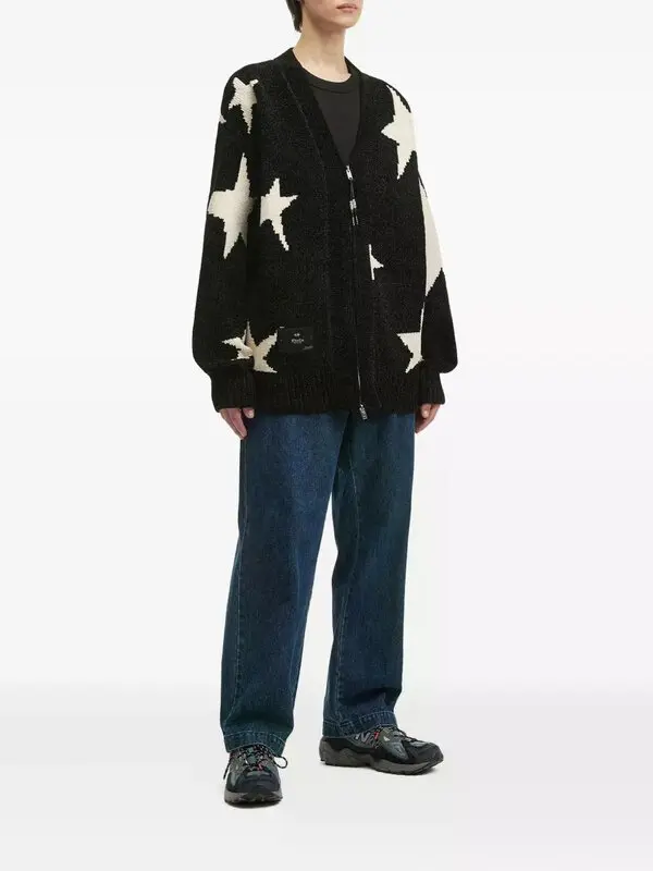 FIVE CM Star-pattern Zip-front Cardigan