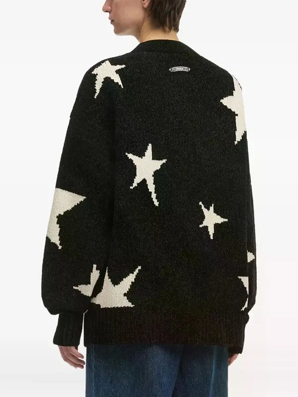 FIVE CM Star-pattern Zip-front Cardigan