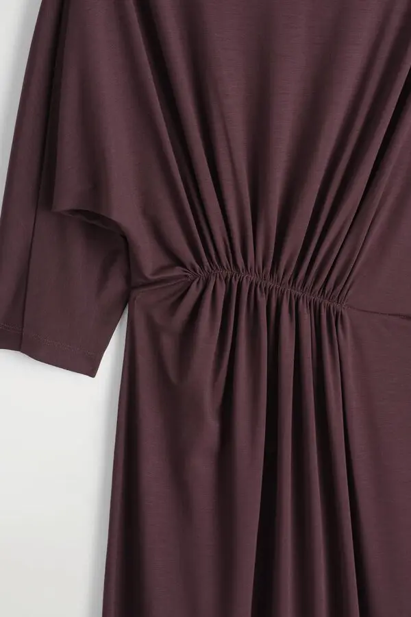 Cos Gathe-waist Draped Midi Dress