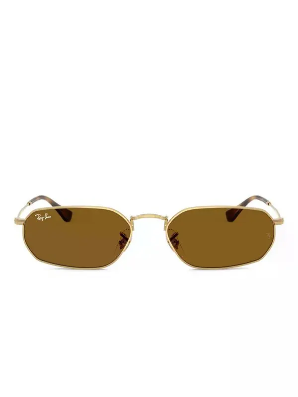 Ray-ban Oval Frame Tinted Sunglasses - Gold