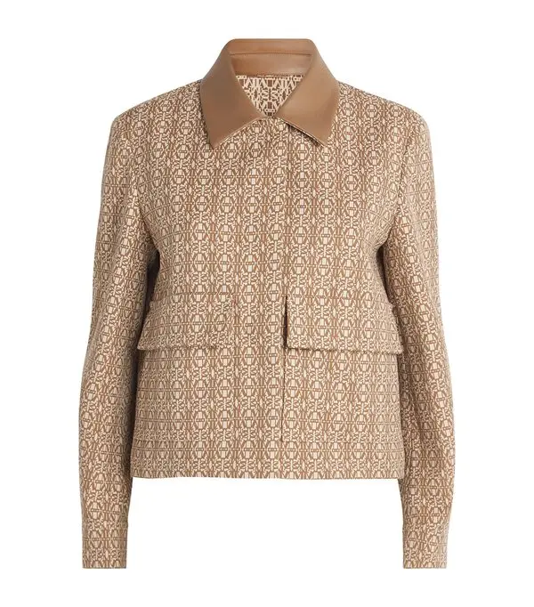Max Mara Cotton Monogram Jacket - Beige