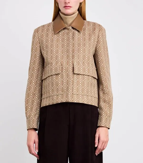 Max Mara Cotton Monogram Jacket - Beige