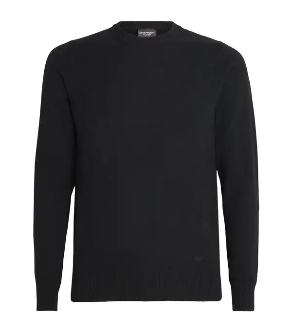 Emporio Armani Slim-fit Cashmere Crew-neck Sweater - Black