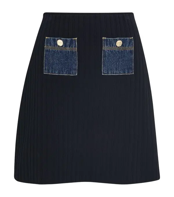 Sandro Knitted Mini Skirt - Blue