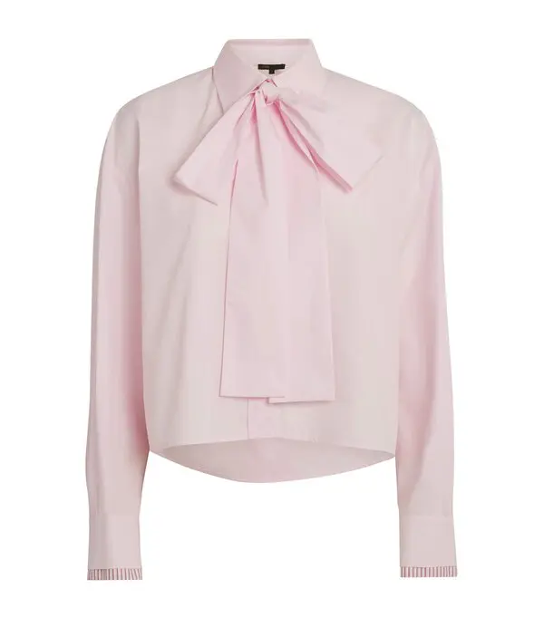 Maje Cotton Pussybow Shirt