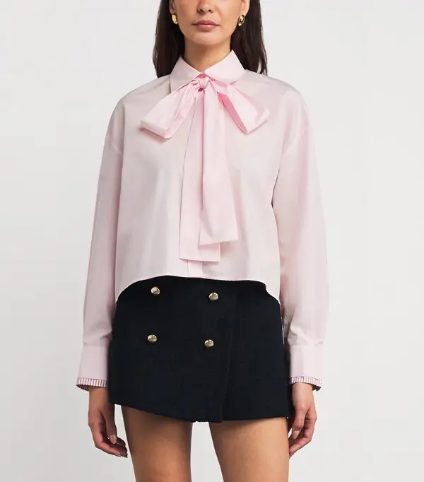 Maje Cotton Pussybow Shirt