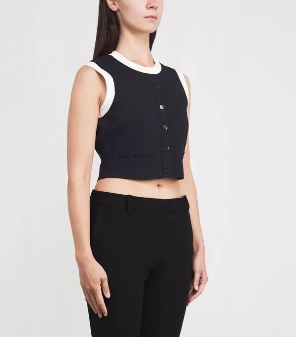 Sandro Sleeveless Cropped Cardigan