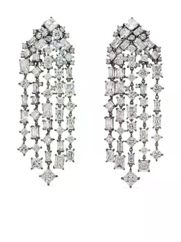 ANABELA CHAN 18k White Gold Vermeil Smoke Cascade Earrings - Silver
