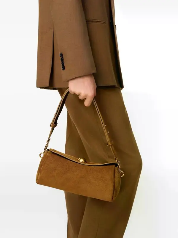 AMI Paris Carrousel Suede Bag - Brown