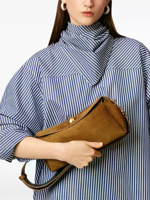 AMI Paris Carrousel Suede Bag - Brown