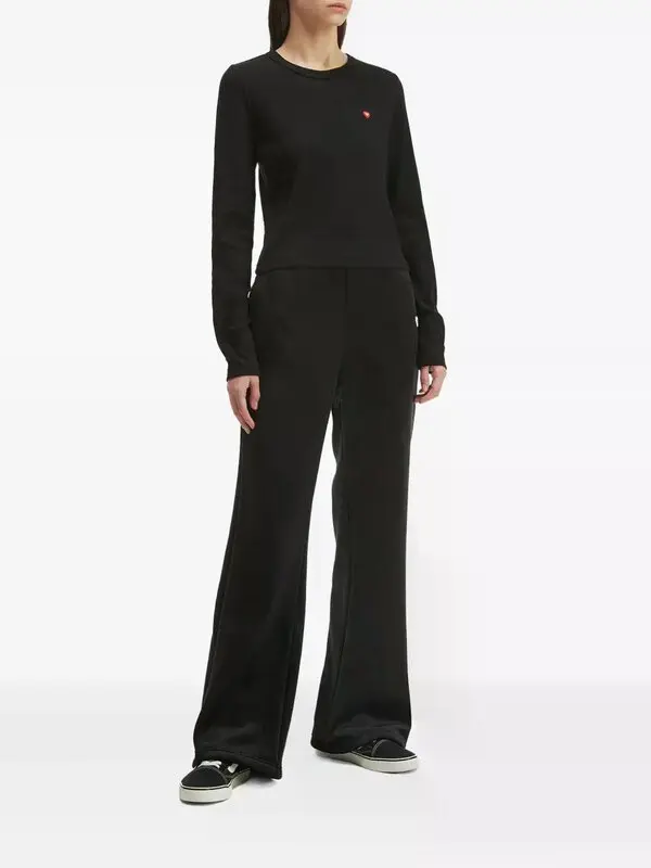 CHOCOOLATE Heart-emblem Ribbed Trousers