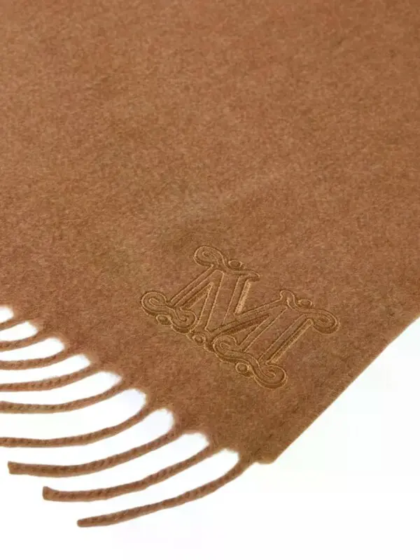 Max Mara Monogram Embroidered Wool Scarf