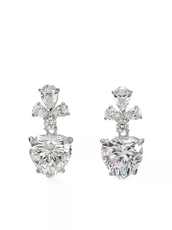 ANABELA CHAN Cupid Heart Diamond Earrings - Silver