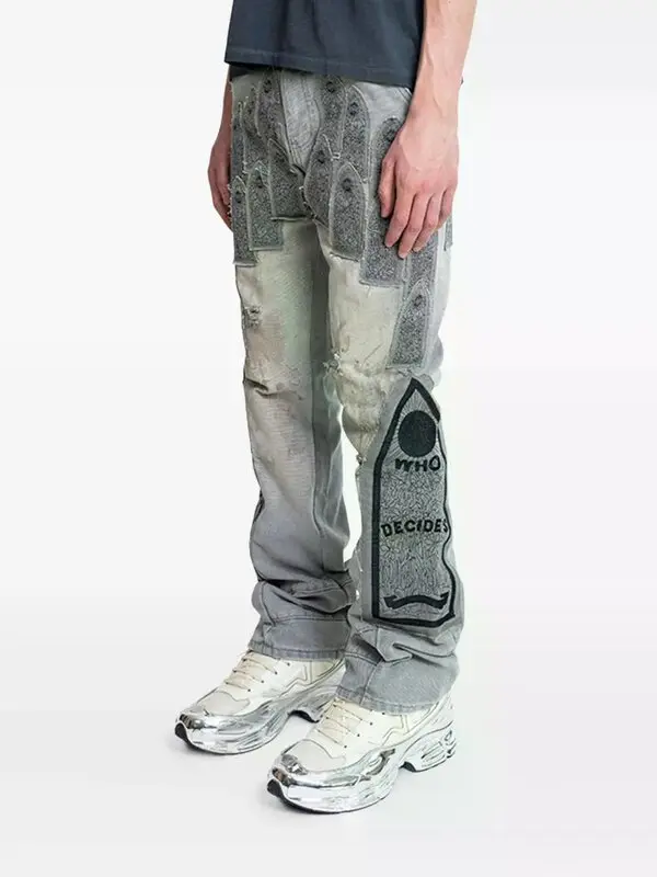 WHO DECIDES WAR BY EV BRAVADO Arch Embroidered Jeans