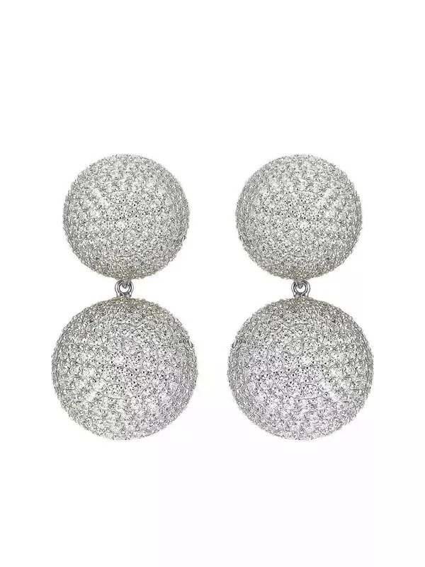 ANABELA CHAN 14k White Gold Diamond Bauble Earrings - Silver