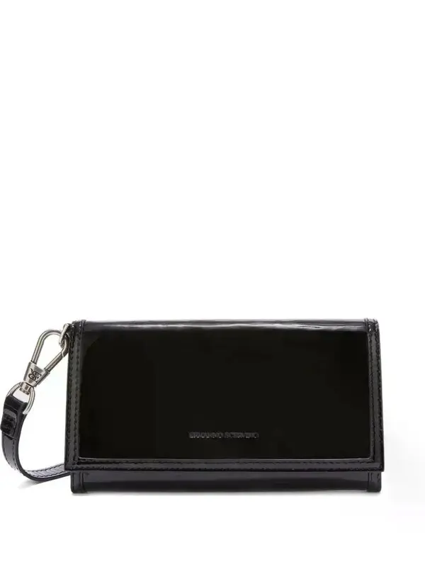 Ermanno Scervino Patent-leather Detachable-strap Wallet - Black