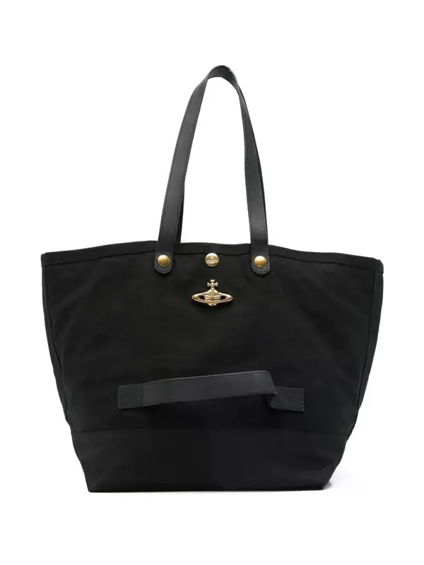 VIVIENNE WESTWOOD Logo Orb-embellished Tote - Black