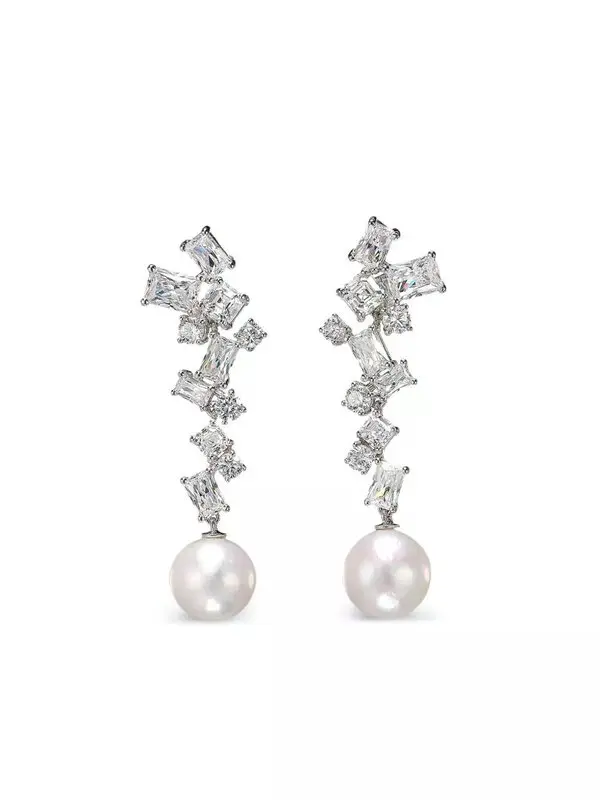 ANABELA CHAN Pearl Vine Diamond Earrings - Silver