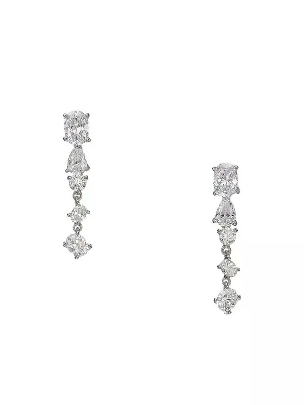 ANABELA CHAN 14k White Gold Celestial Dust Diamond Drop Earrings