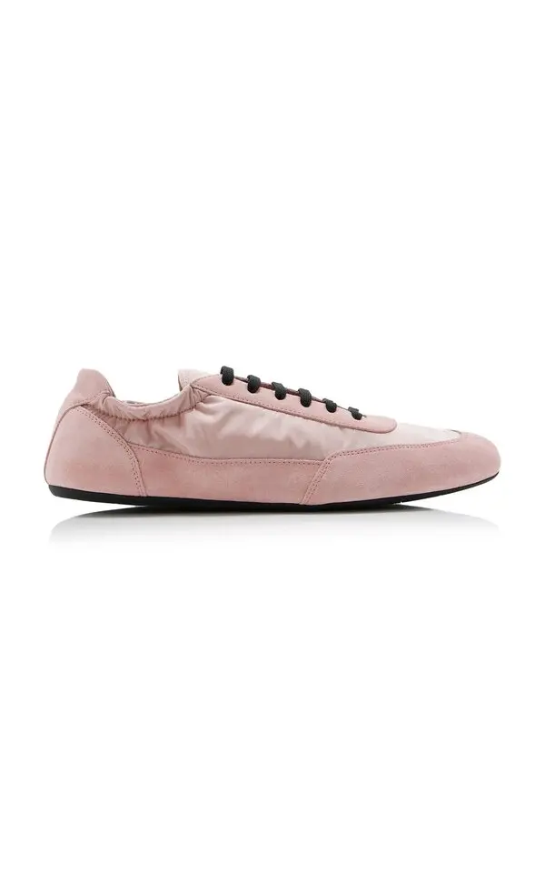 Prada Collapse Suede-trimmed Re-nylon Sneakers - Pink