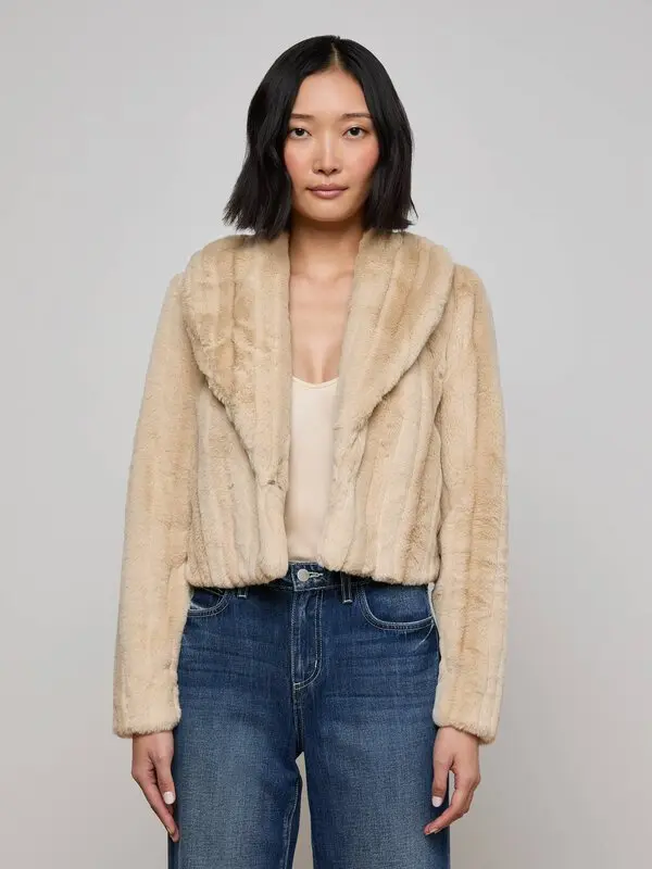 L'Agence Davy Faux Fur Jacket