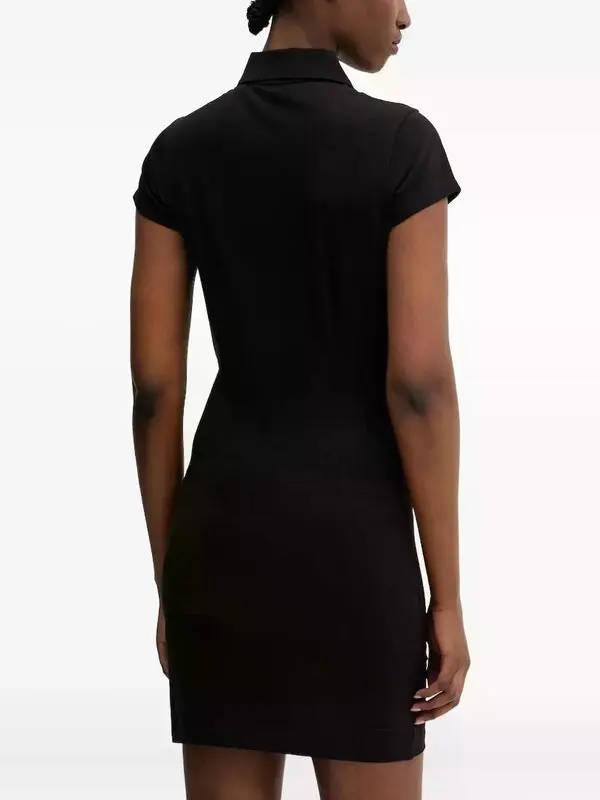 Hugo Zip-Front Polo Mini Dress In Black - 33% Off | Editorialist