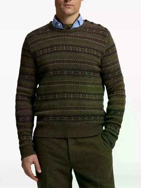 Ralph Lauren Purple Label Fairisle Button-detail Pullover