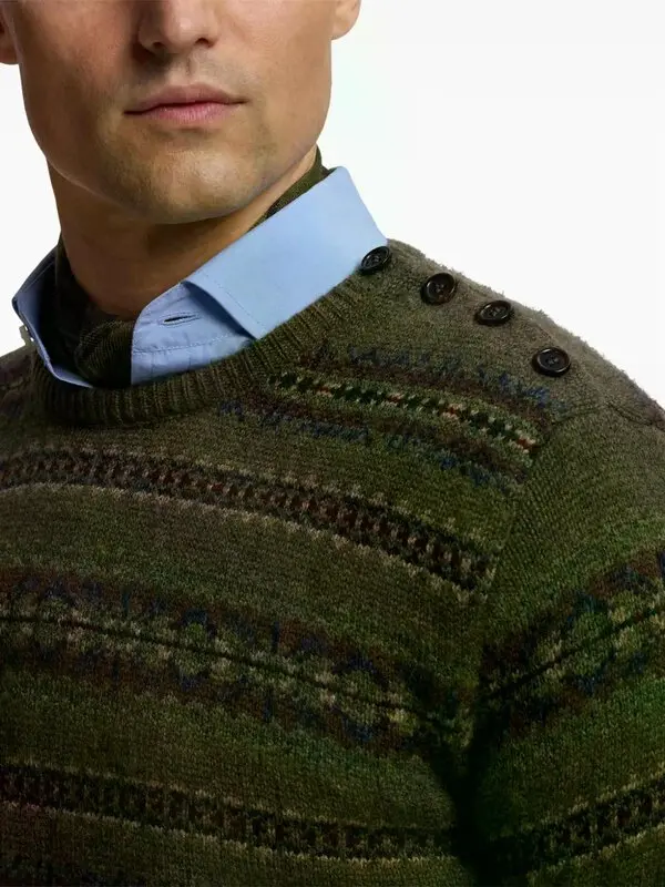 Ralph Lauren Purple Label Fairisle Button-detail Pullover