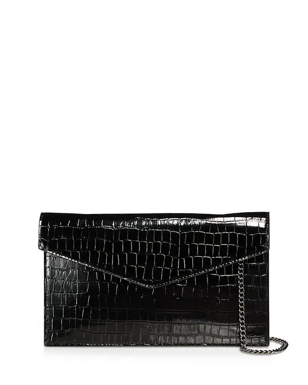 Aqua Envelope Clutch With Chain Strap