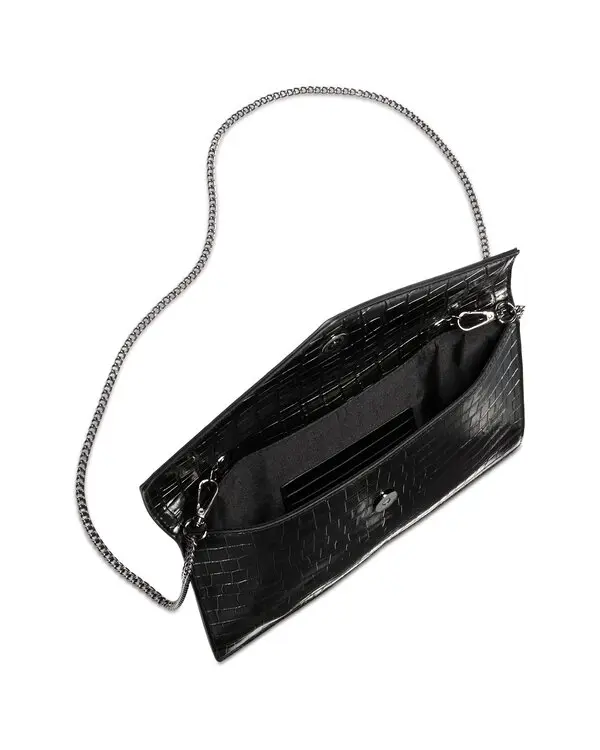 Aqua Envelope Clutch With Chain Strap