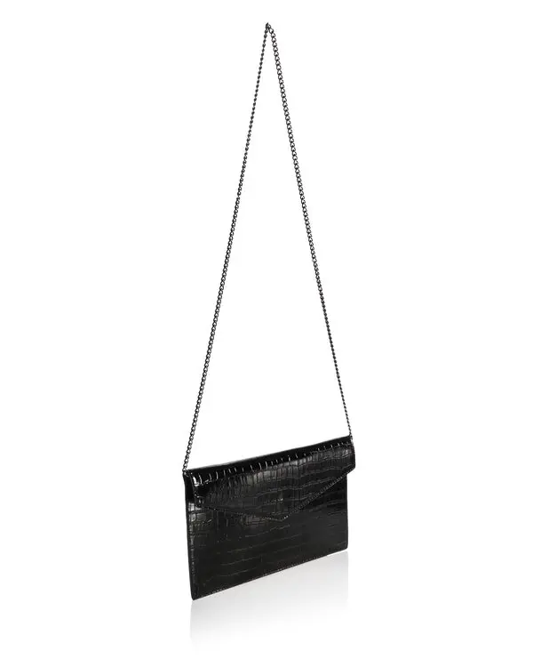 Aqua Envelope Clutch With Chain Strap