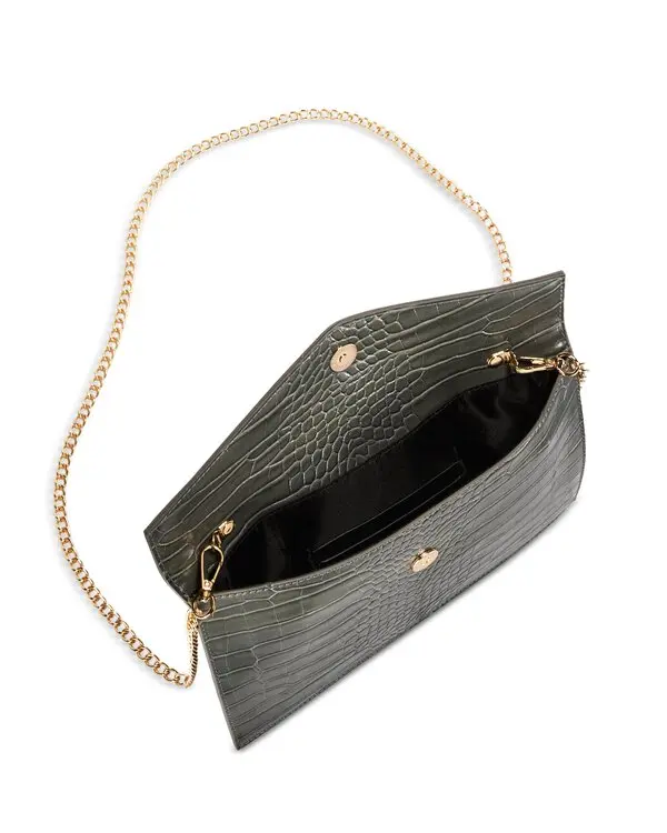 Aqua Envelope Clutch With Chain Strap