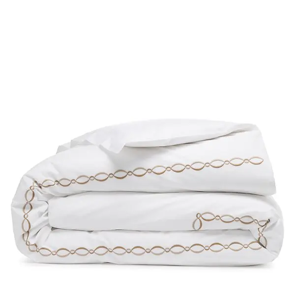 MATOUK Brando Embroidered Percale Duvet Cover, Full/queen Exclusive - Dune