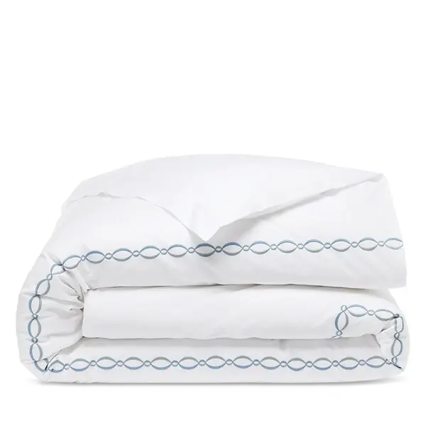 MATOUK Brando Embroidered Percale Duvet Cover, Full/queen Exclusive - Hazy Pool