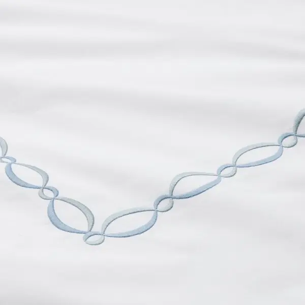 MATOUK Brando Embroidered Percale Duvet Cover, King Exclusive - Hazy Pool