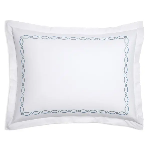 MATOUK Brando Embroidered Percale Sham, King Exclusive - Hazy Pool