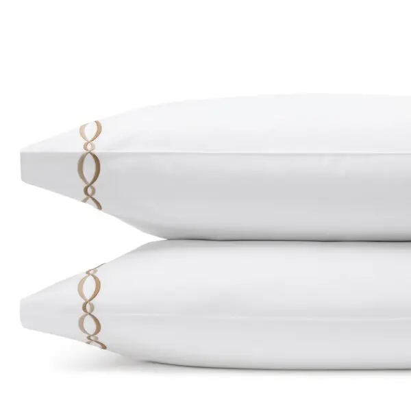 MATOUK Brando Embroidered Percale Sheet Set, Queen Exclusive - Dune