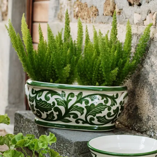 VIETRI Verde Garden Oval Planter