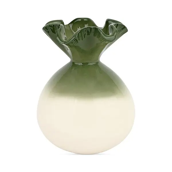 VIETRI Casa Gray Bud Vase - Green