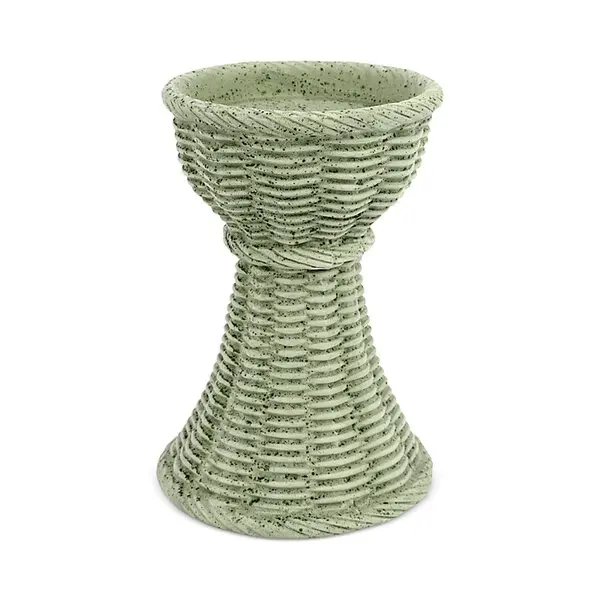 VIETRI Casa Gray Medium Candle Stick - Green