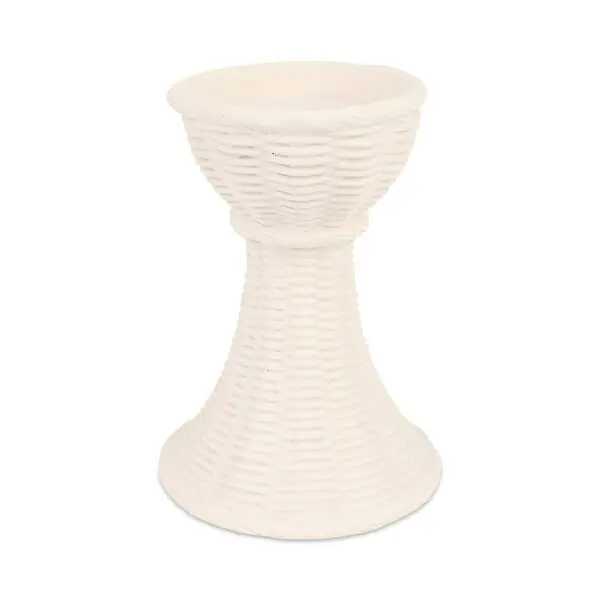VIETRI Casa Gray Large Candle Stick - White