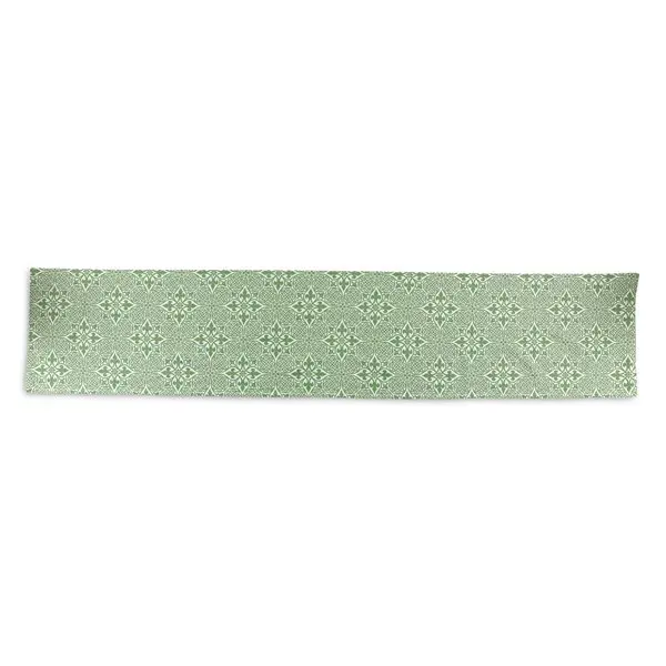 VIETRI Damask Table Runner, 108 X 21.5 - Green