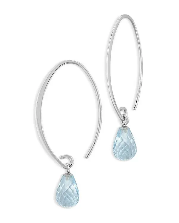 Bloomingdale'S Aquamarine Briolette Sweep Threader Earrings - White Gold