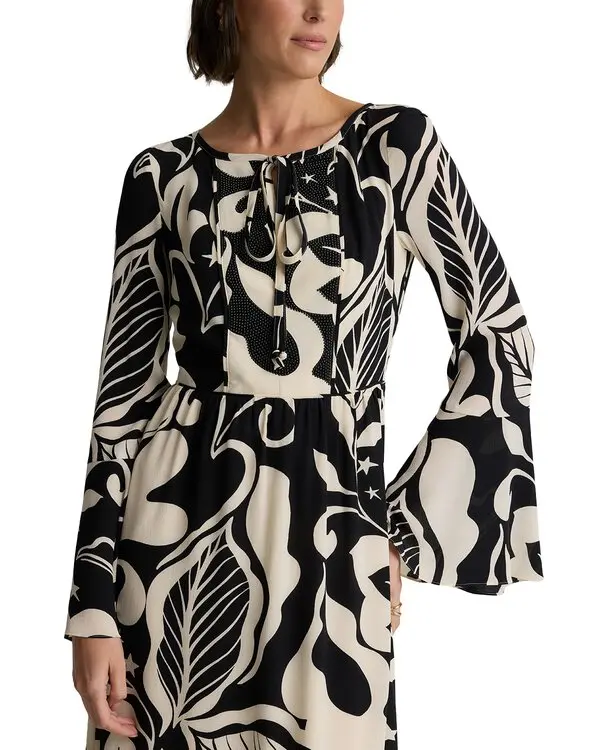 St. John Americana Leaf Silk Dress