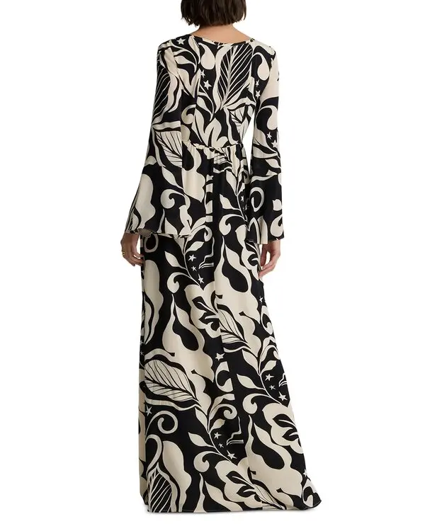 St. John Americana Leaf Silk Dress
