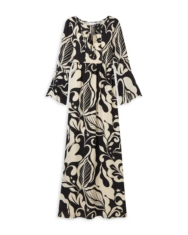 St. John Americana Leaf Silk Dress