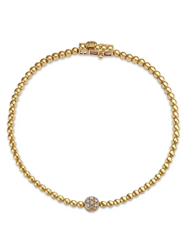 Bloomingdale'S Diamond Cluster Beaded Bracelet - Gold