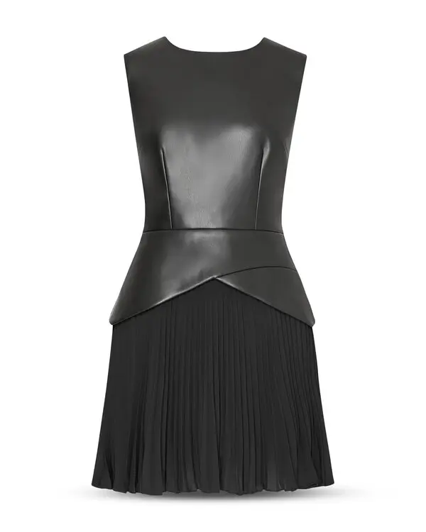 MILLY Mixed Media Dress - Black/black