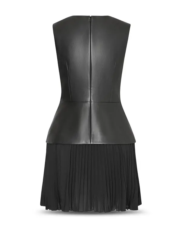 MILLY Mixed Media Dress - Black/black